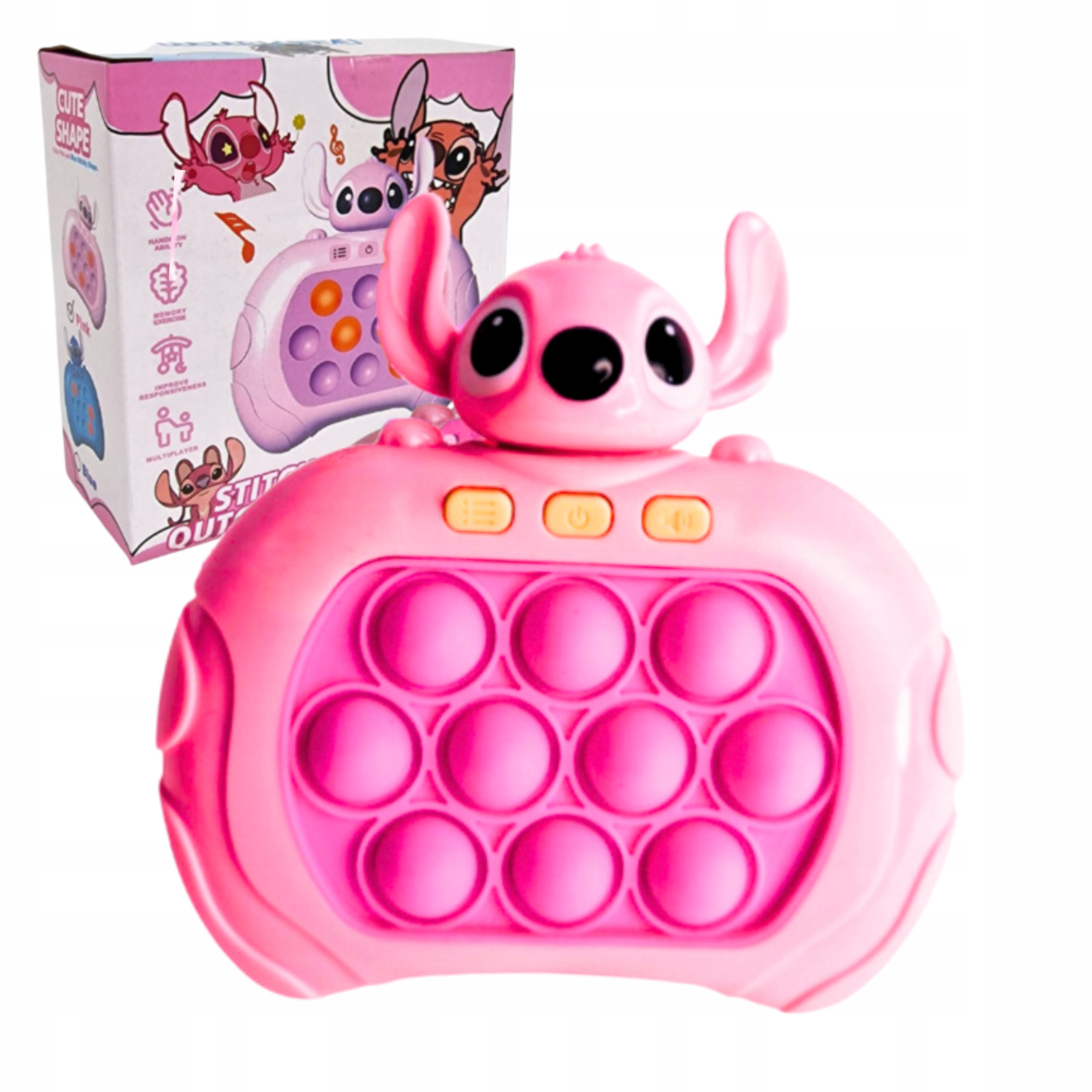 GRA ZRĘCZNOŚCIOWA STITCH POP IT ANTYSTRESOWA ELEKTRYCZNA STICH RÓŻOWY ...