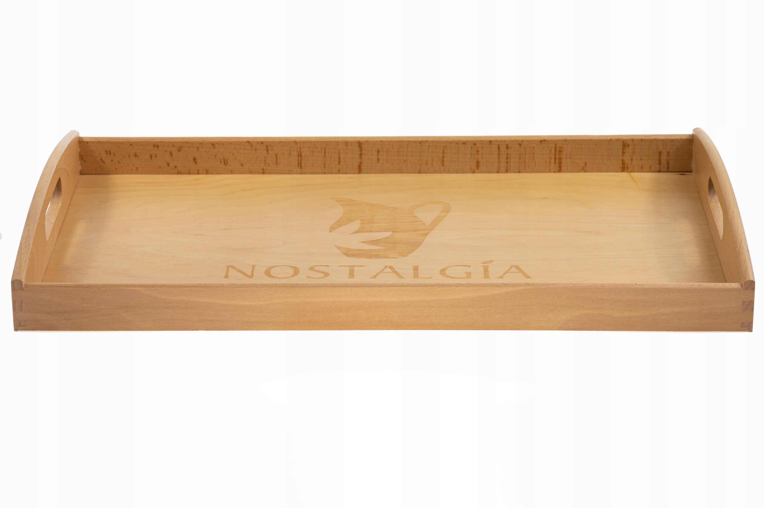 TACA drewniana NOSTALGIA duża kelnerska śniadaniowa prostokątna 52x33cm ...