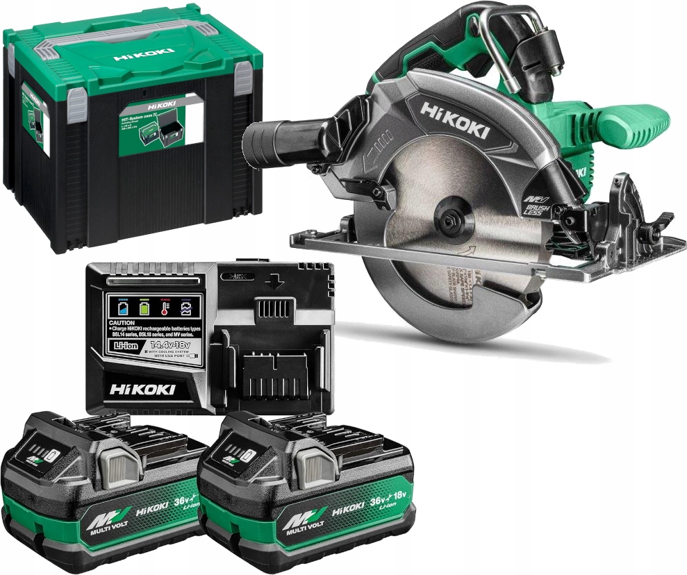 PILARKA TARCZOWA AKUMULATOROWA RĘCZNA HIKOKI C3607DB WRZ 36V 2X2,5Ah 190MM (4966376412747 ...