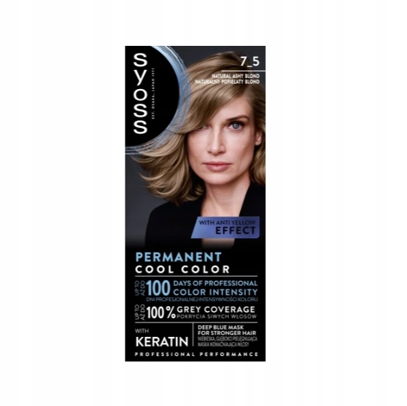 Syoss farba do włosów trwale koloryzująca 7_5 Naturalny Popielaty Blond ...