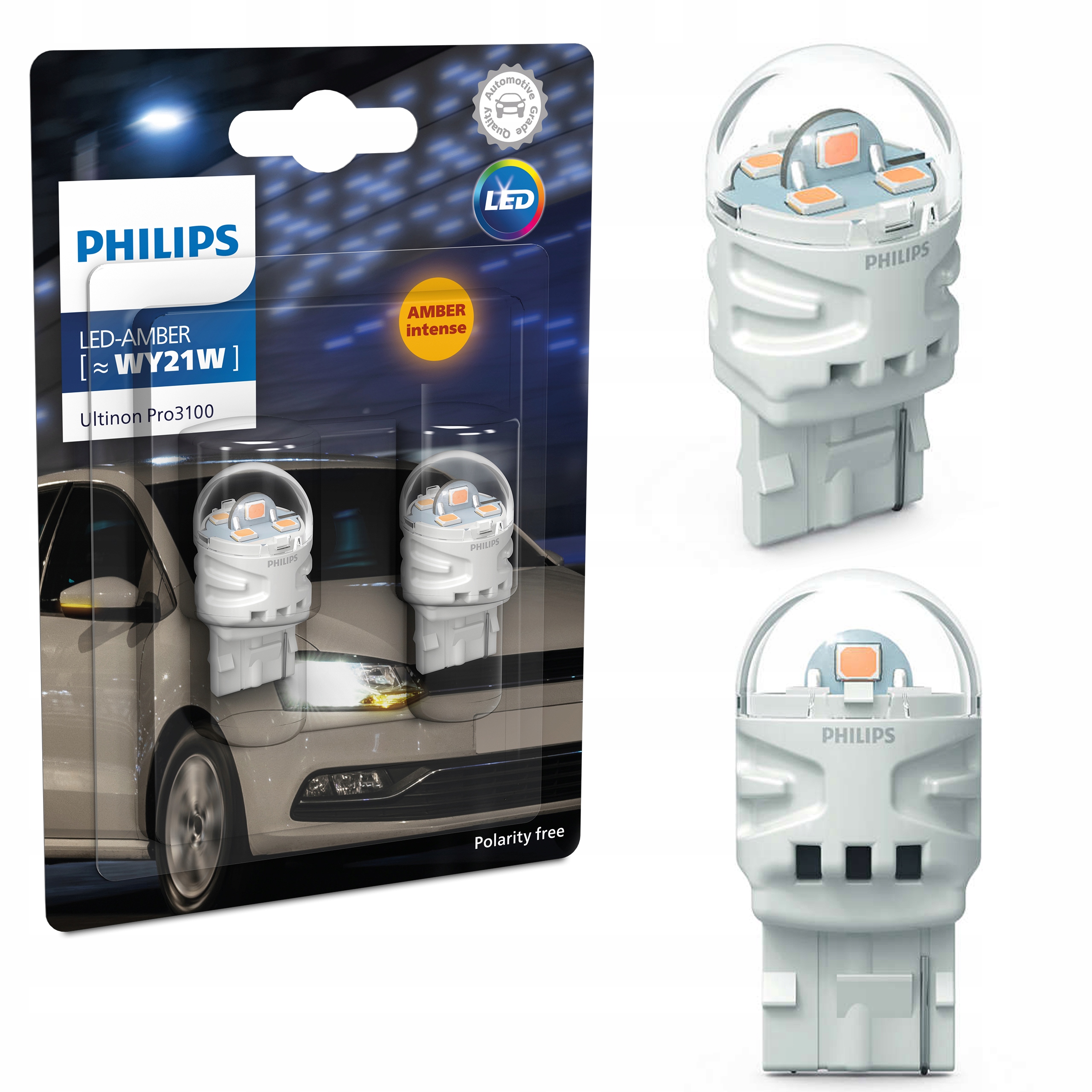 Żarówki LED PHILIPS Ultinon Pro3100 WY21W Amber 8719018021984 za 59 ...