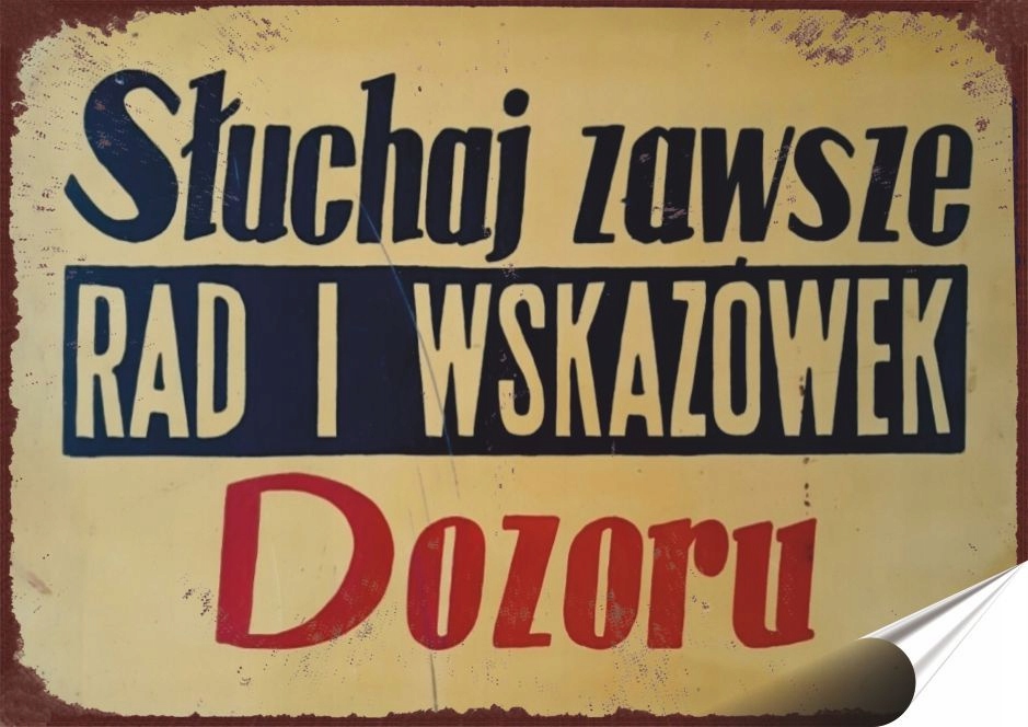 PRL Plakat Samoprzylepny Plakietka (motyw z metalowego szyldu)#17916 ...