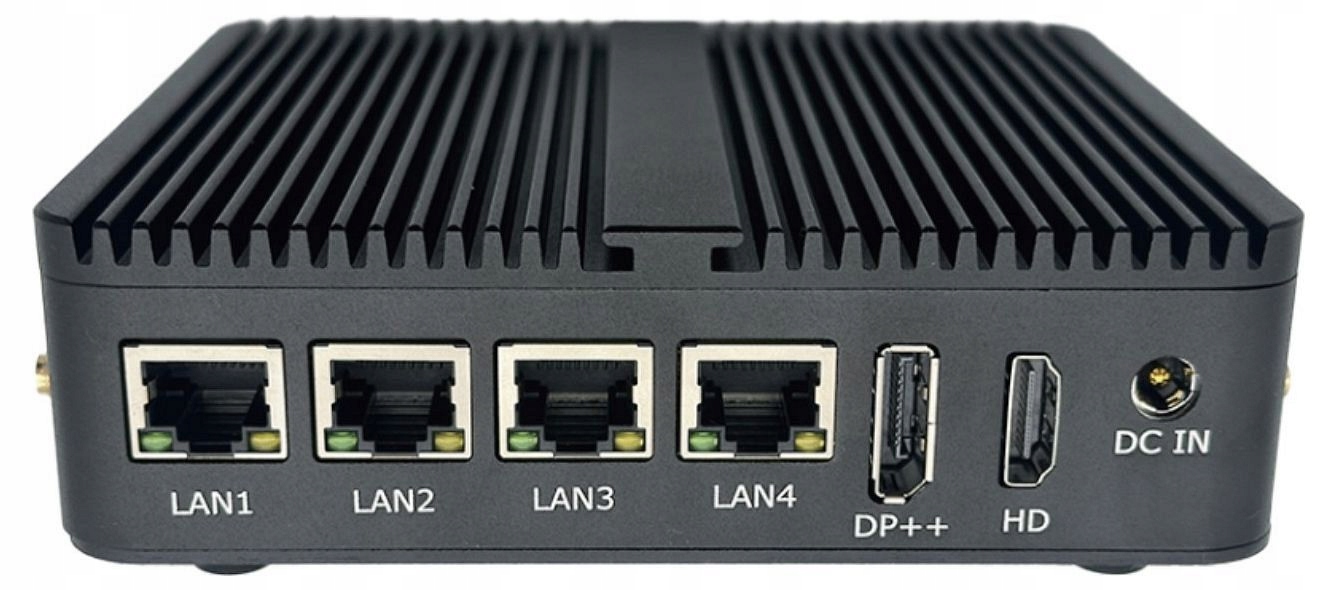 Przemysłowy mini PC fanless M4 N100 COM LAN ruter Pfsense VPN Firewall ...