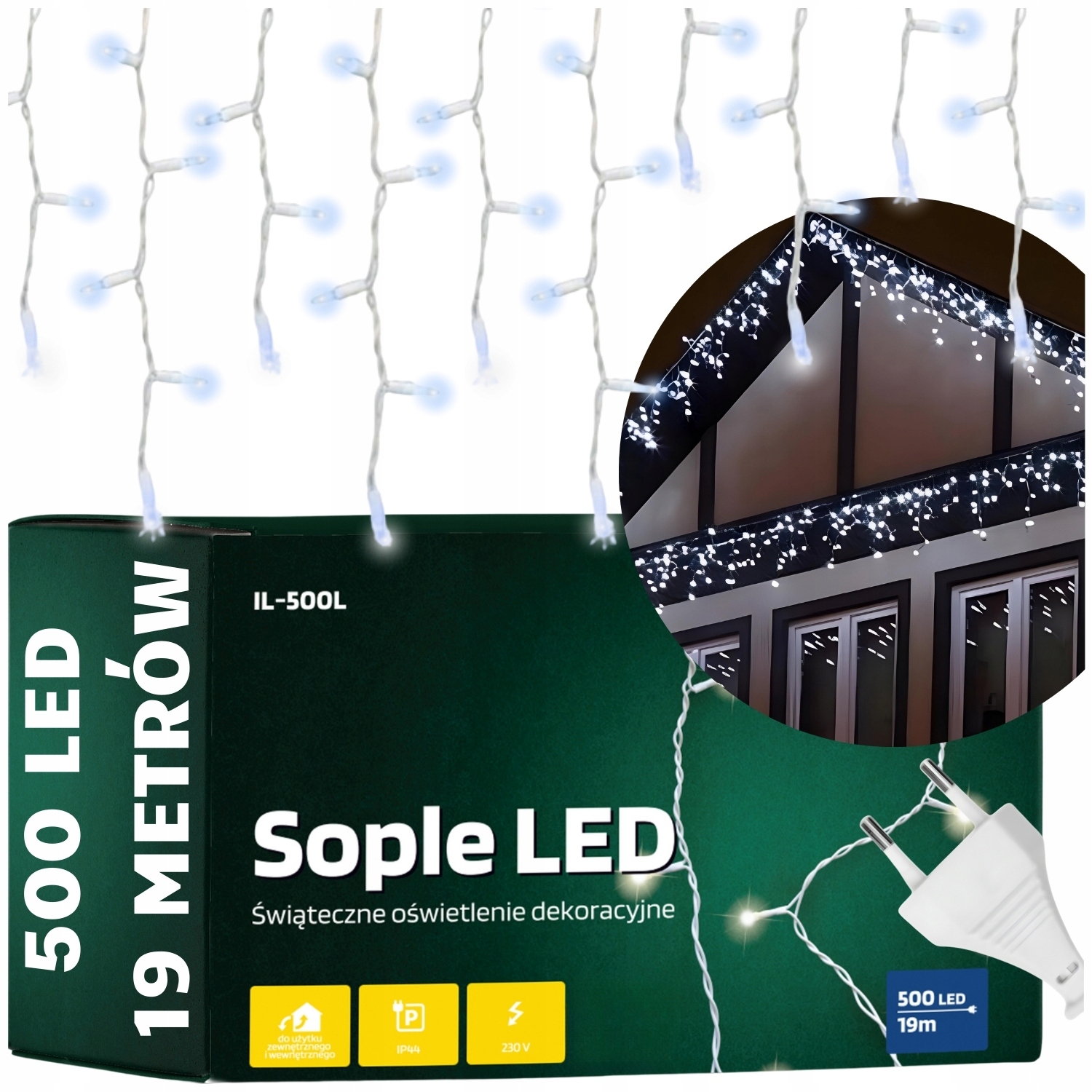 Kurtyna świetlna Zolta sople 301 - 500 lampek (0786412380175) • Cena ...