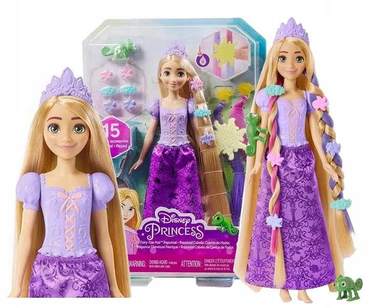 DISNEY LALKA KSIĘŻNICZKA ROSZPUNKA długie bajkowe włosy do czesania ...
