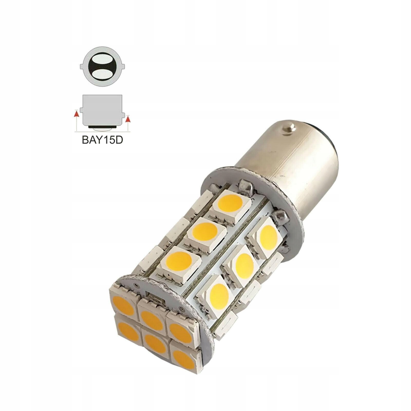 Żarówka LED BAY15D Bayonet 24SMD 12V 24V Kamper Przyczepa Łódź Zimna ... Żarówka LED BAY15D Bayonet 24SMD 12V 24V Kamper Przyczepa Łódź Zimna ...