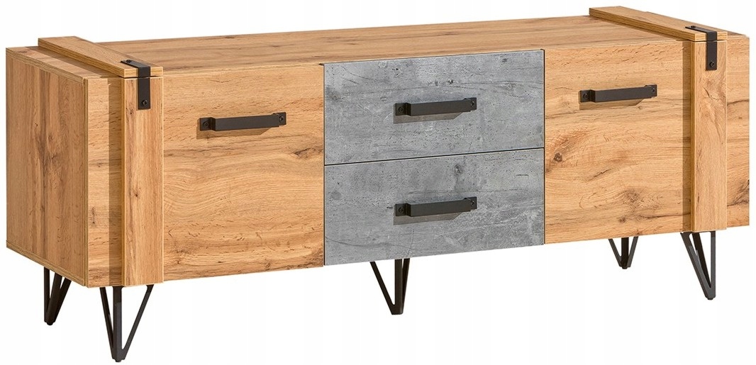 meble LOFTER 07 stolik komoda szafka RTV loft z szufladami na nóżkach ...