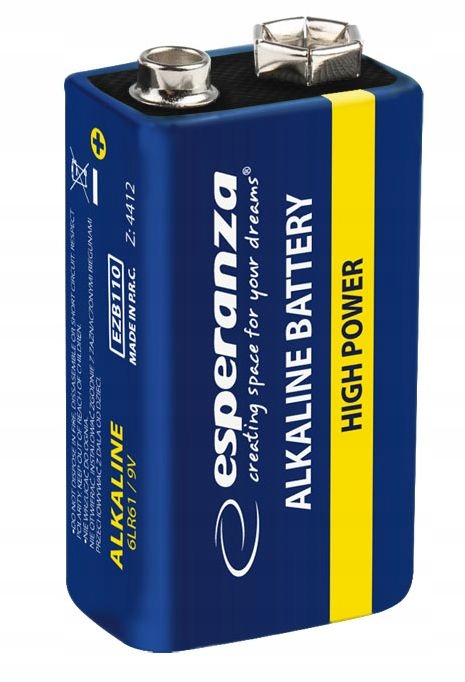 Bateria prostokątna płaska 9V 6LR61 6F22 6LF22 R9 - Sklep, Opinie, Cena ...