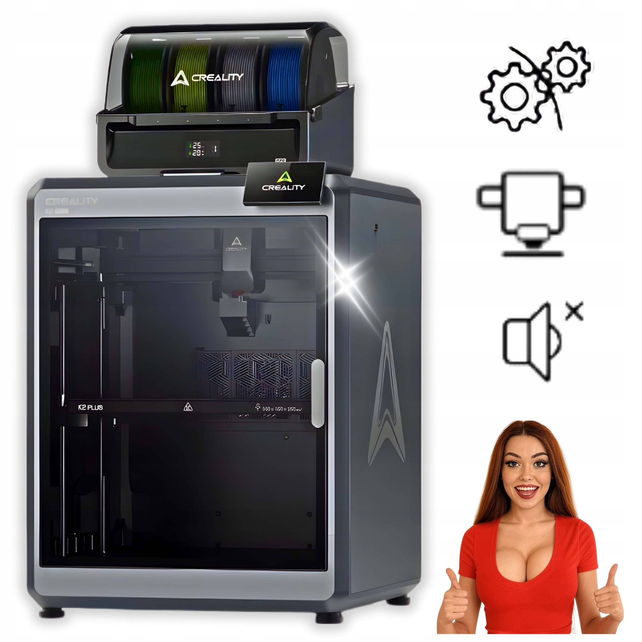 Creality K2 Plus Combo Drukarka 3D Zamknięta Duża Druk Wielokolorowy ...