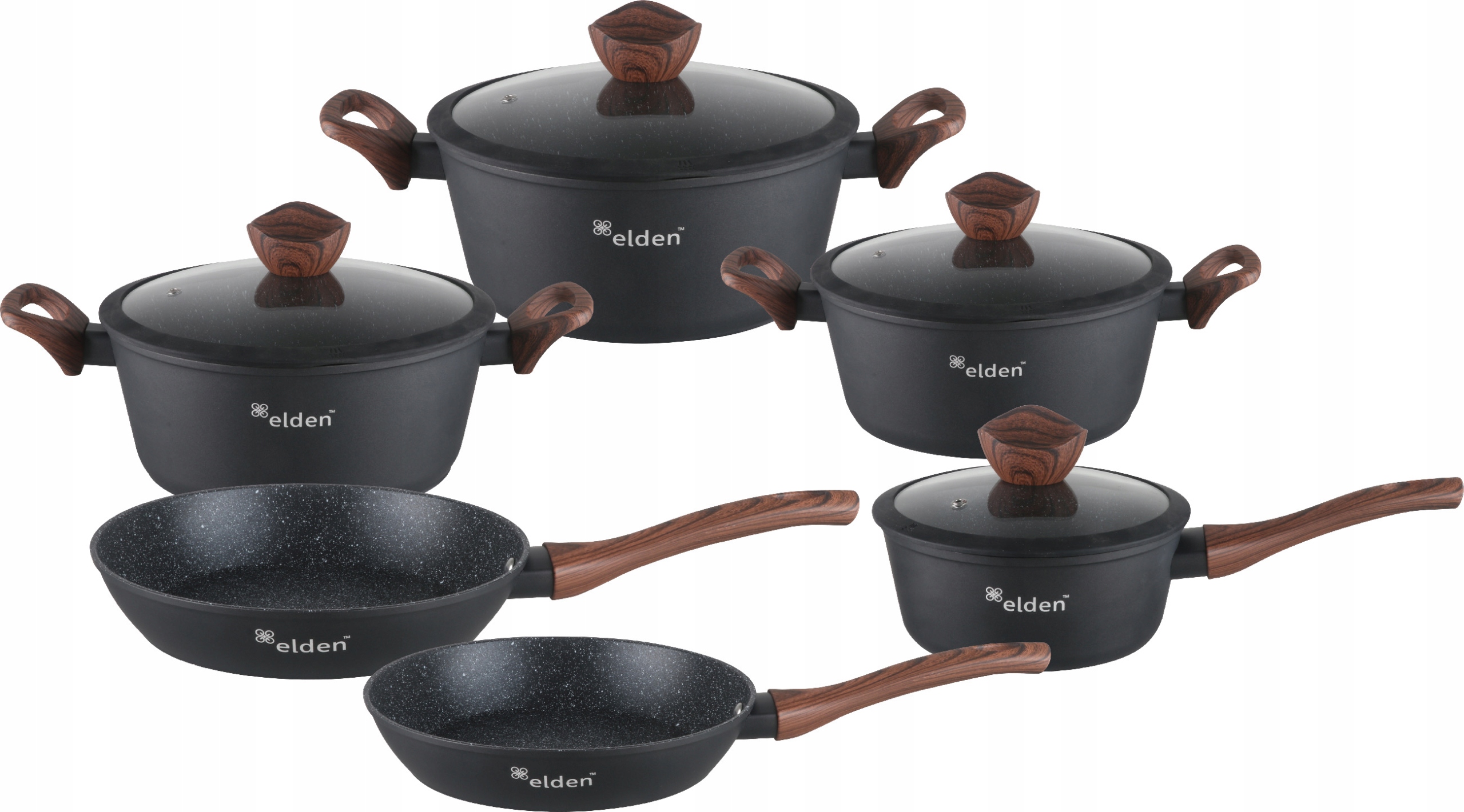 KOMPLET GARNKÓW ZESTAW GARNKI PATELNIA INDUKCJA GAZ SOLIDNE PREMIUM ...