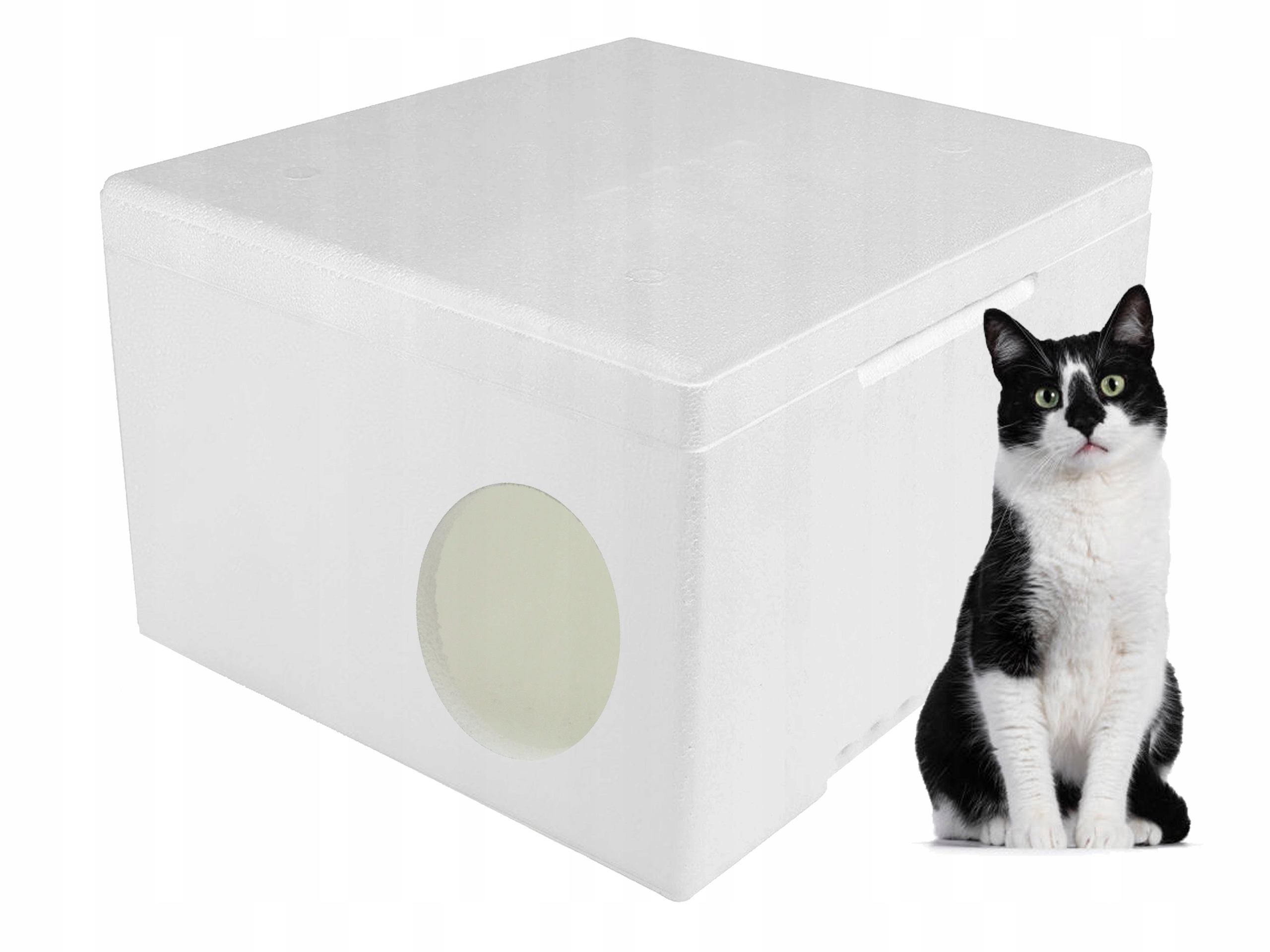 POLYSTYRÉNOVÝ DOMČEK TEPLÁ BÚDA BÚDKA PELECH POSLANIE PRE MAČKU NA ZIMU ...