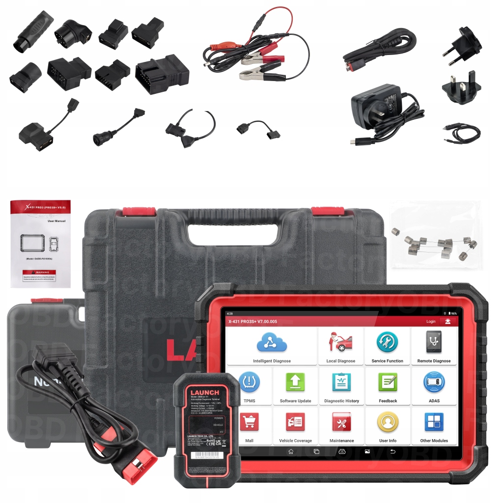 LAUNCH X431 PRO3S+ V5.0 INTERFEJS DIAGNOSTYCZNY PRO SKANERA 2 LATA ...