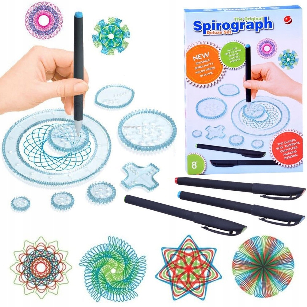 SPIROGRAF ZESTAW ARTYSTYCZNY do Rysowania 3D Szablony Zabawka ...
