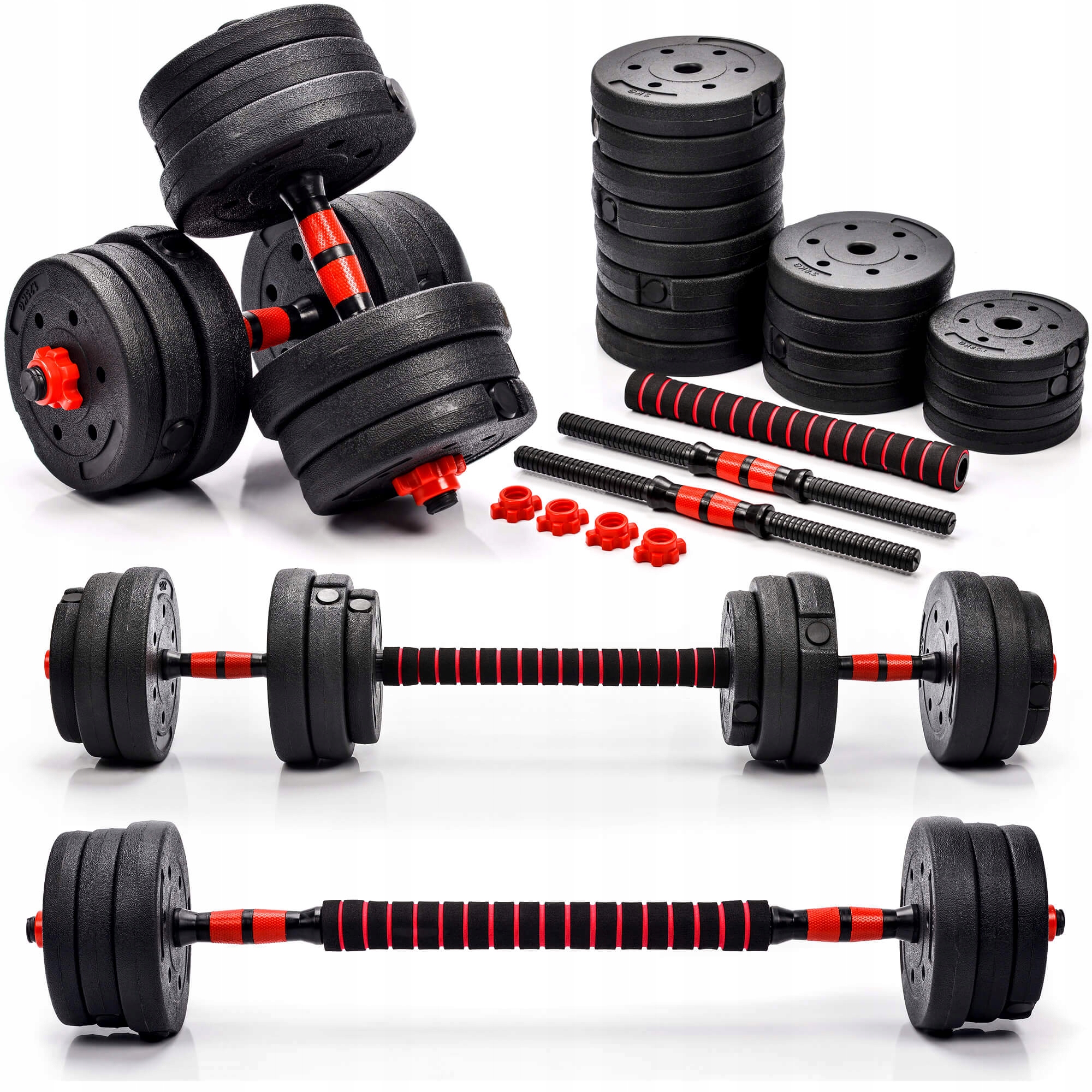 ZESTAW HANTLE REGULOWANE Z FUNKCJĄ SZTANGI 2x20 KG - Zestaw Sztanga ...