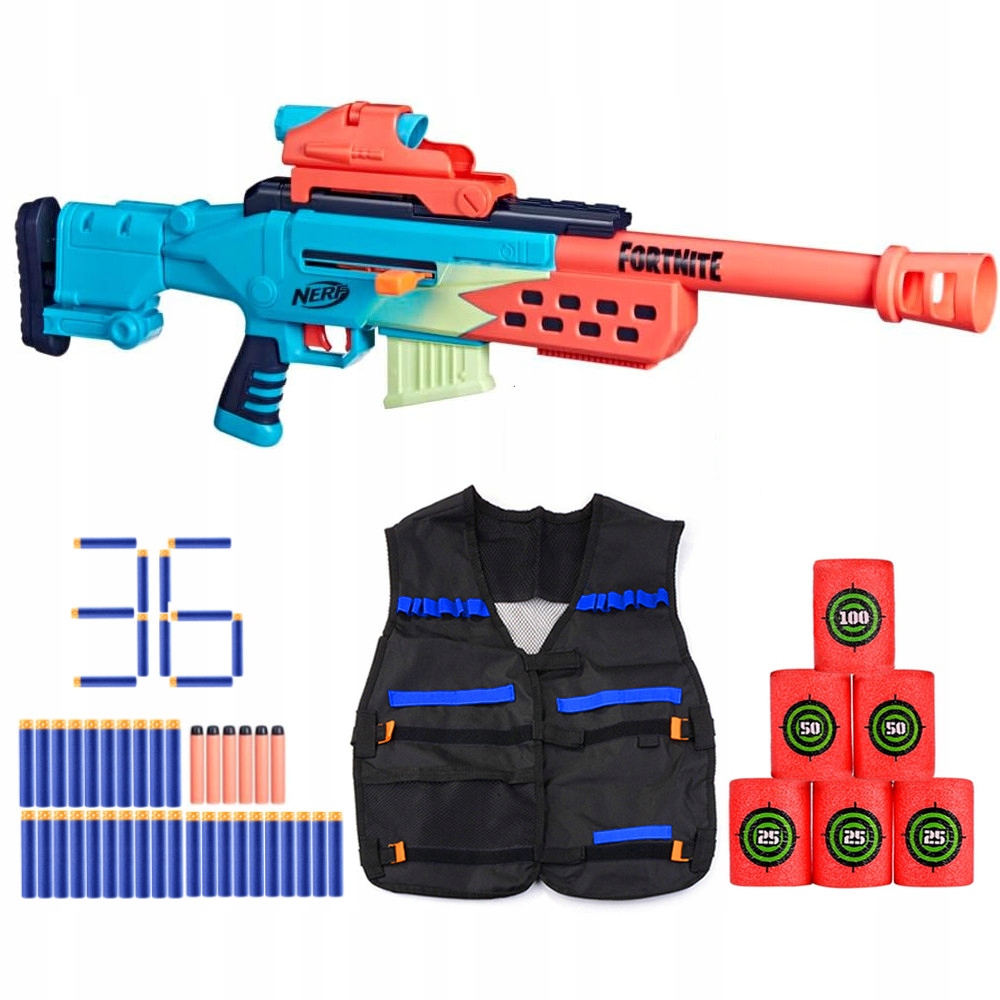 NERF SNAJPERKA FORTNITE STORM SCOUT +KAMIZELKA +30 STRZAŁEK +PIANKOWE CELE 15359835478 - Allegro.pl