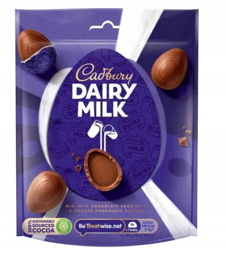 CADBURY - DAIRY MILK - CZEKOLADOWE JAJKA 77 G 15150567292 - Allegro.pl