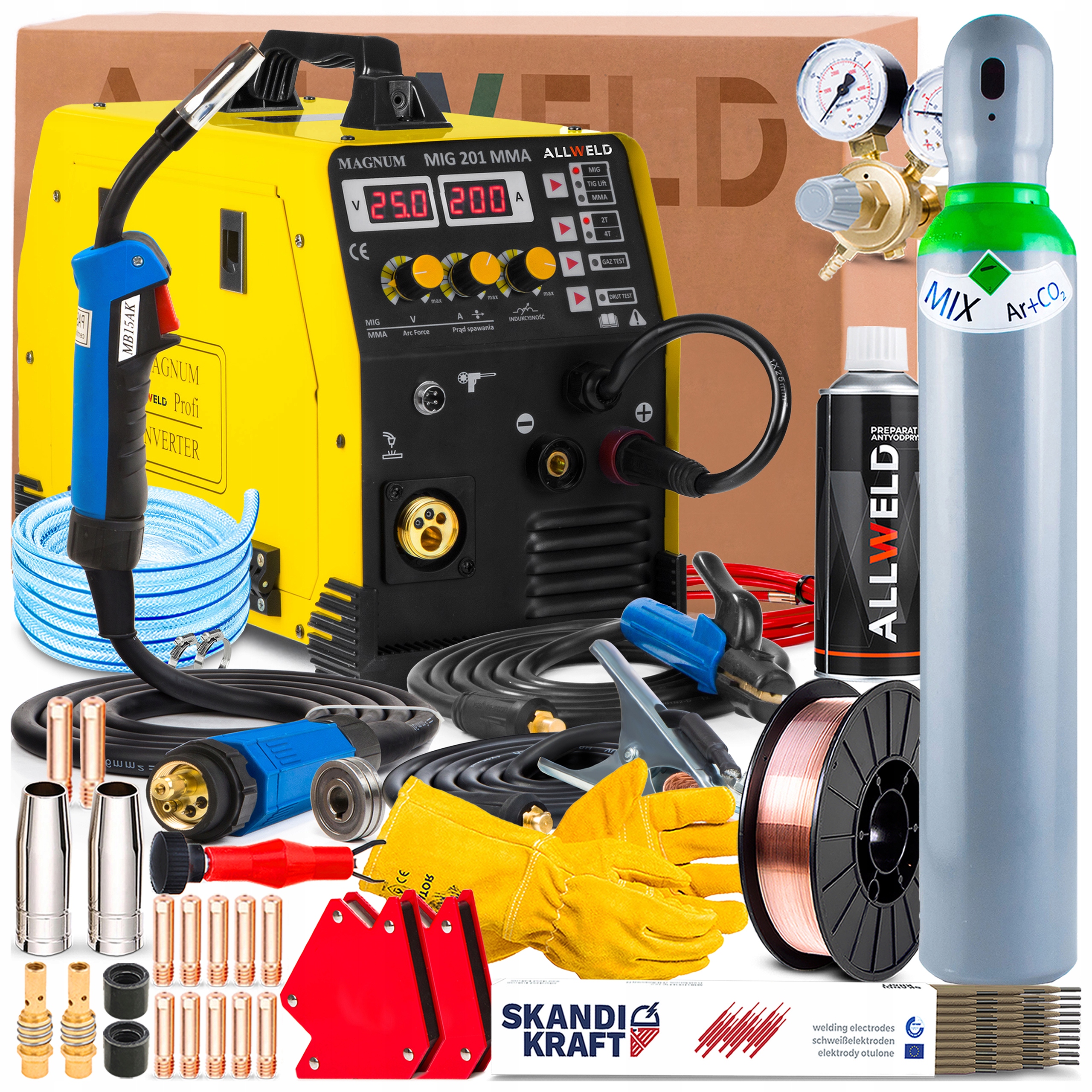 SVÁŘEČKA MIGOMAT MAGNUM MIG 201 MMA 230V 200A MIG/MAG MMA TIG DC FLUX za 14168 Kč - Allegro