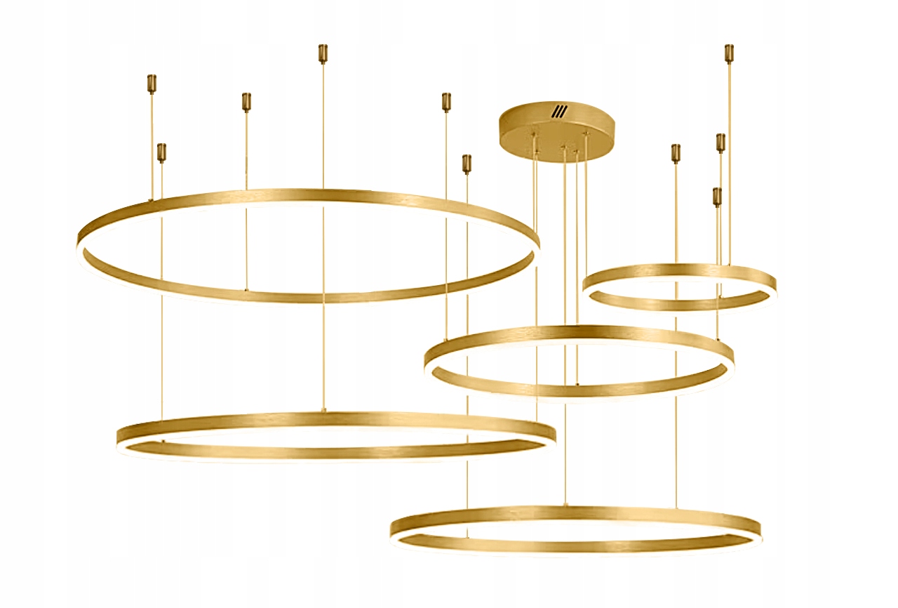 LAMPA RING ZŁOTA LAMPA WISZĄCA 100/100/80/60/50 CM (5905476255600 ...