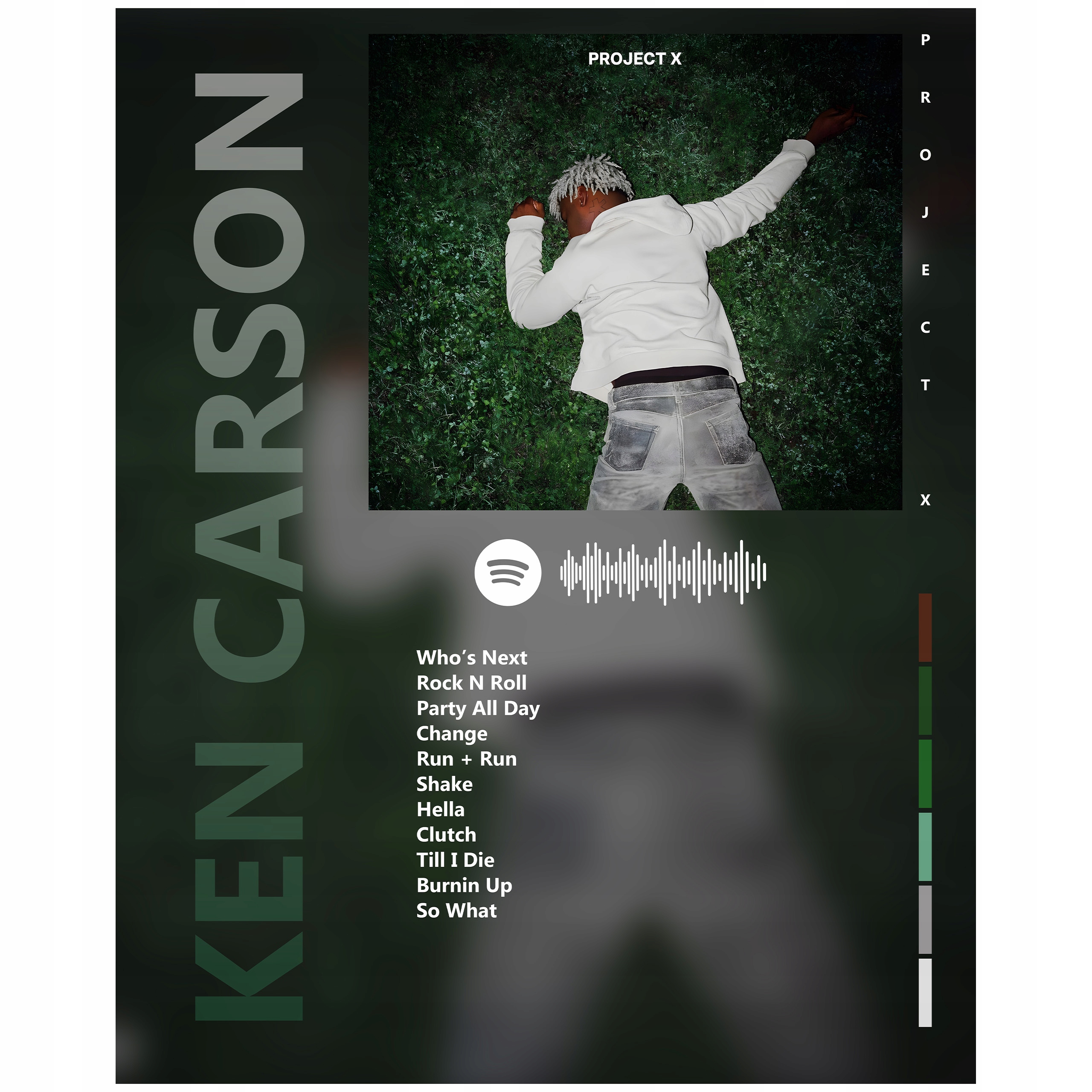 Plakat 50x40 okładka albumu Ken Carson Project X raper płyta dekoracja ...