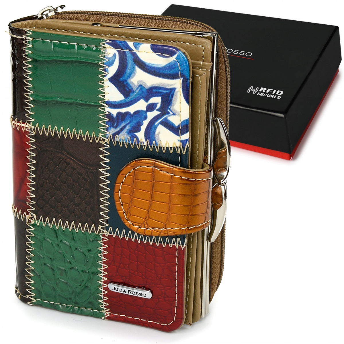 Julia Rosso portfel skóra naturalna wielokolorowy - kobieta (5903714324354) • Cena, Opinie ...