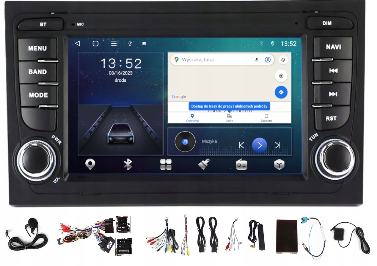 RADIO NAWIGACJA GPS ANDROID AUDI A4 B6 B7 2000-08 CARPLAY 4/64GB MODEM ...