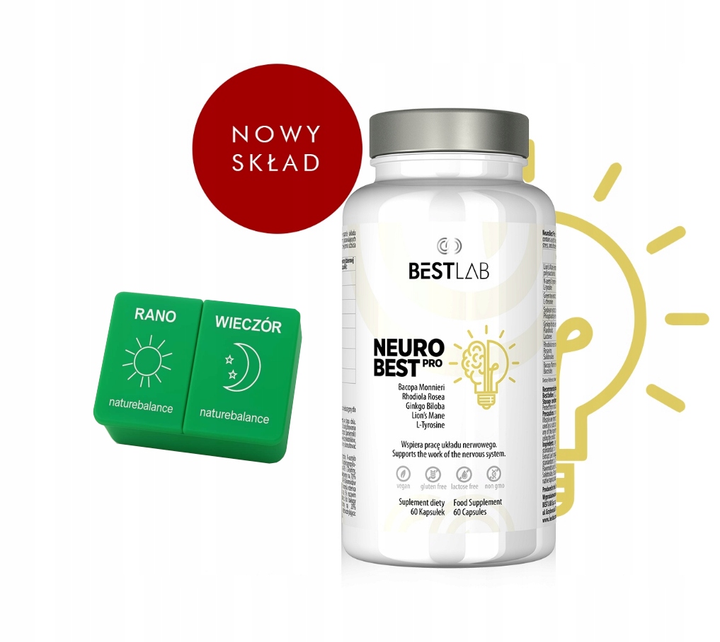 BEST LAB NeuroBest PRO 60 kaps Pamięć i koncentracja NOWY SKŁAD ...