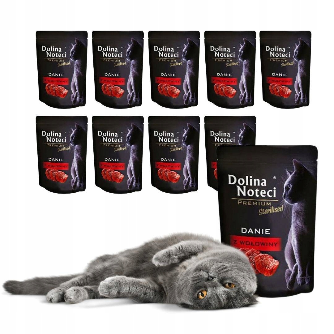 DOLINA NOTECI STERILISED WOŁOWINA KARMA KOTA 10x85 (5902921303206) • Cena, Opinie • Mokra karma ...