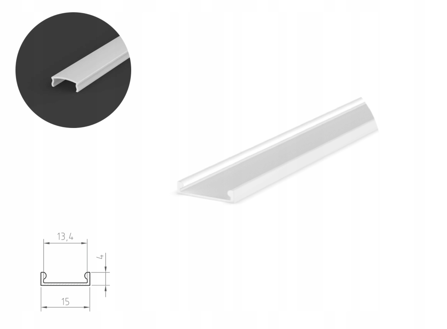 PROFIL LED NAWIERZCHNIOWY 2M BIAŁY +OSŁONA MLECZNA (5904169424057 ...
