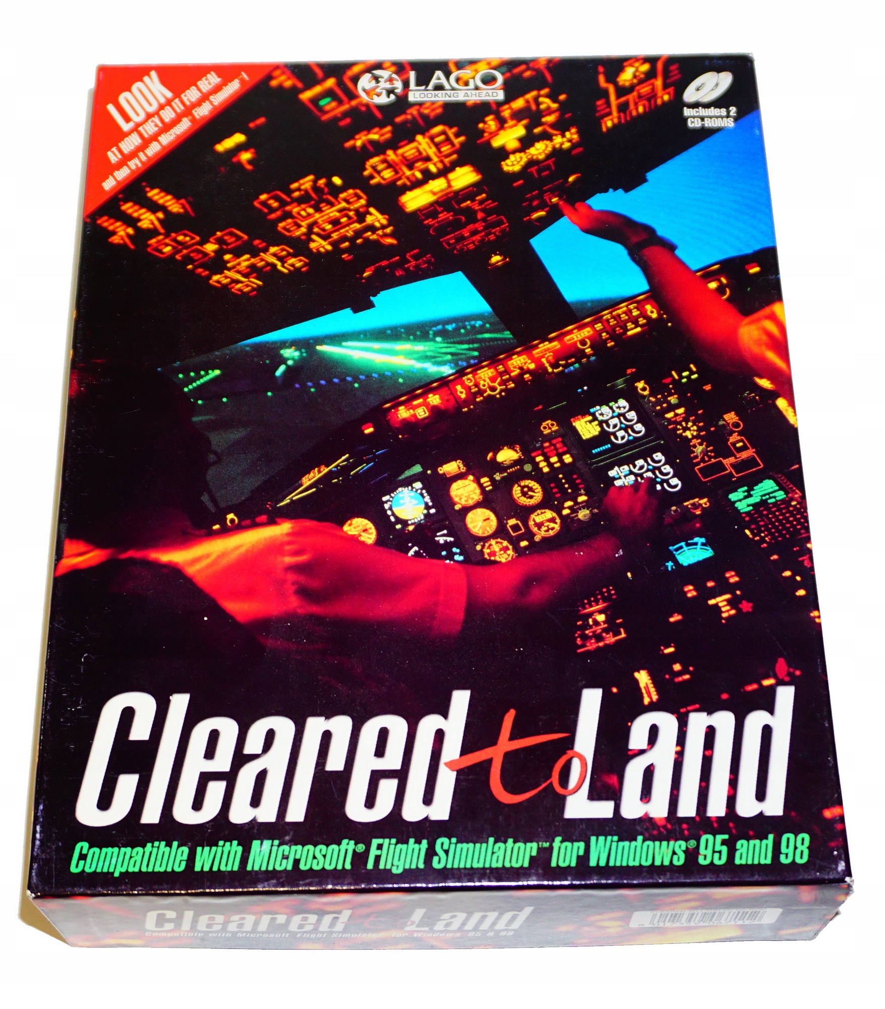 MICROSOFT FLIGHT SIMULATOR CLEARED TO LAND BIG BOX PL PC - Stan ...