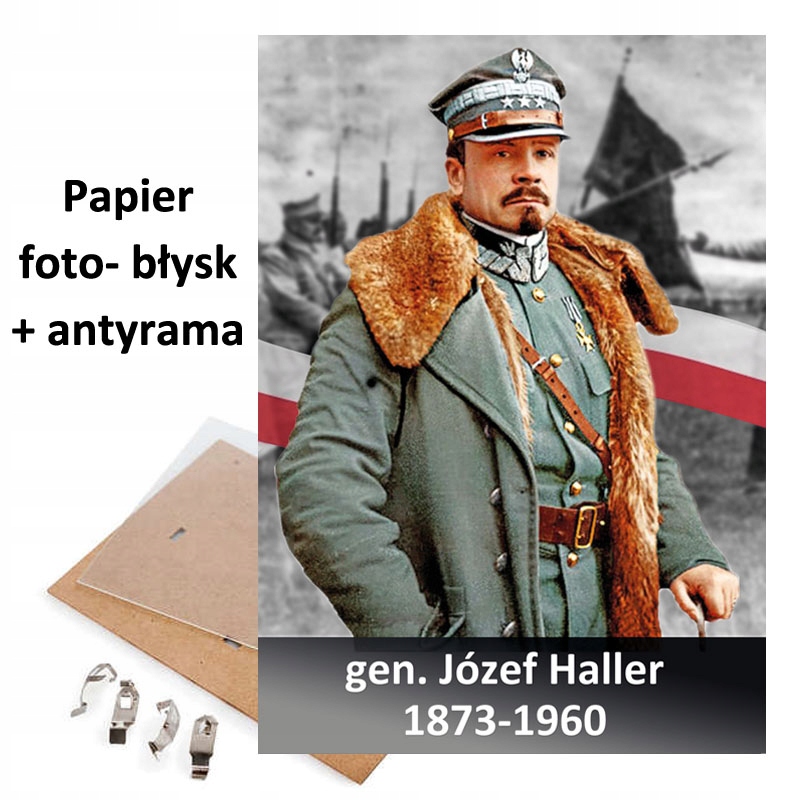 PORTRET ZDJĘCIE Gen. JÓZEF HALLER W ANTYRAMIE A4 • Cena, Opinie ...