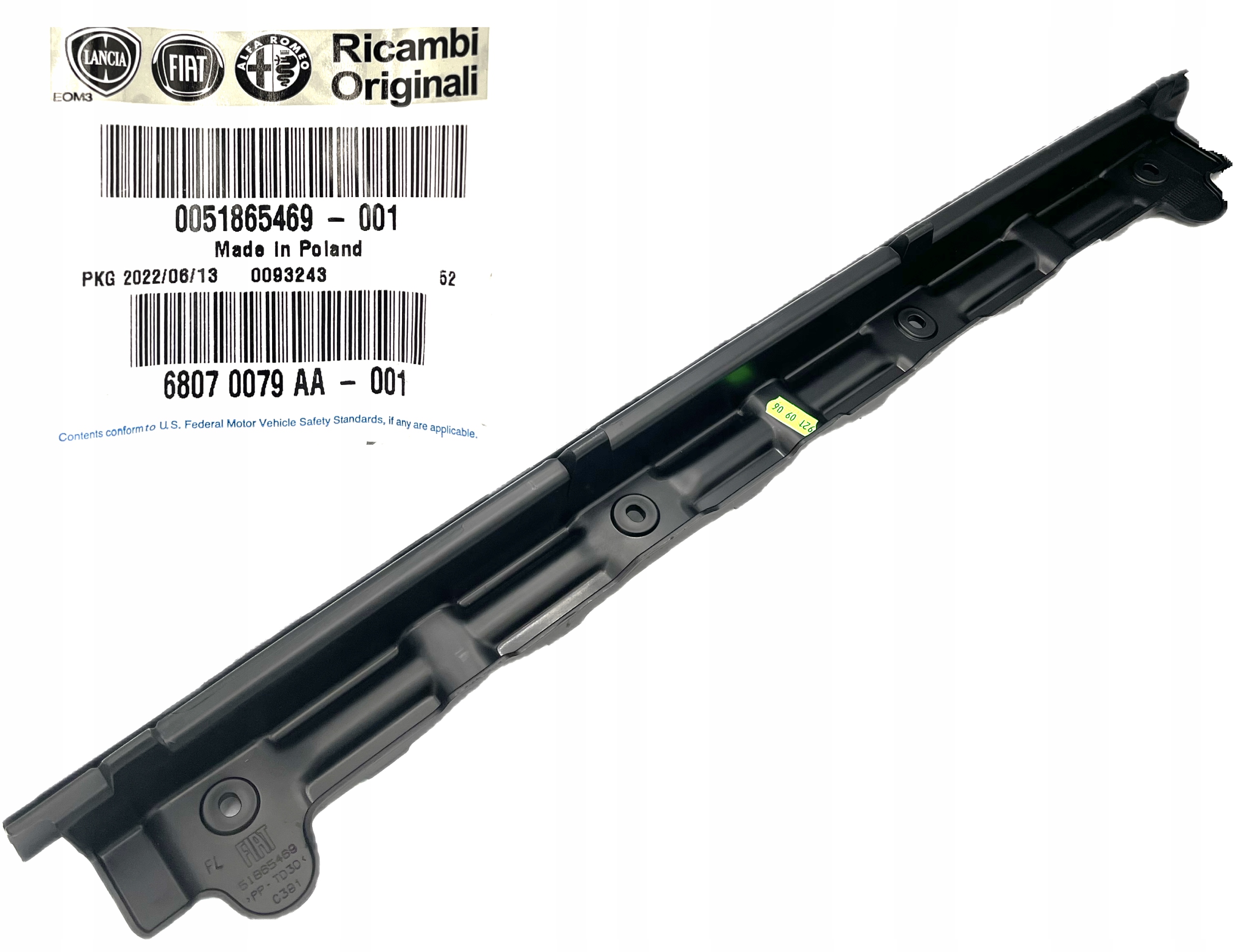 ŚLIZG ZDERZAKA TYLNEGO ŚRODKOWY FIAT 500 51865469 FCA OE FIAT ORYGINAŁ ...