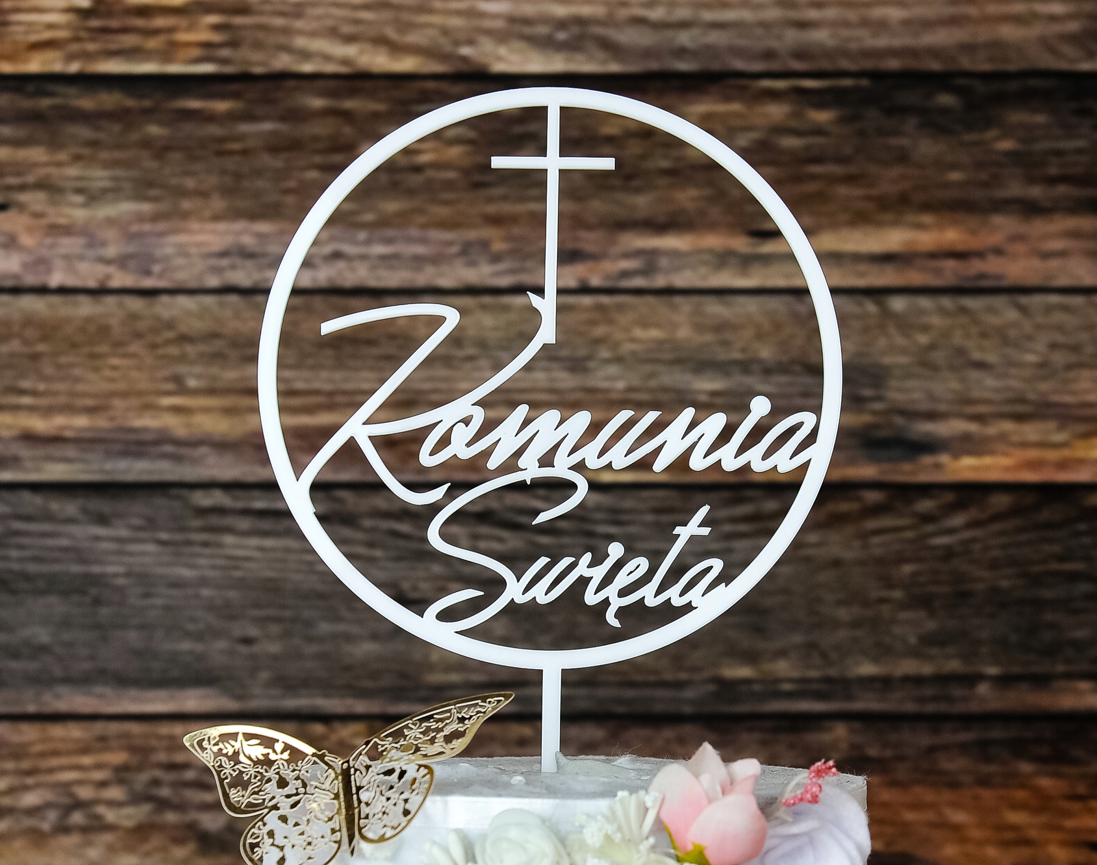 Topper Pierwsza Komunia Święta- biały TKB-22 13284232993 - Allegro.pl