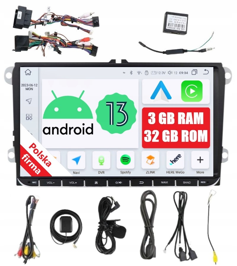 RADIO 2DIN NAWIGACJA ANDROID VW TRANSPORTER MULTIVAN T5 3/32 GB DSP CARPLAY - Sklep, Opinie ...