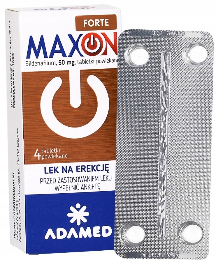 Maxon forte na erekcję potencję 50 mg 4 tabletki (5900411005753) • Cena ...