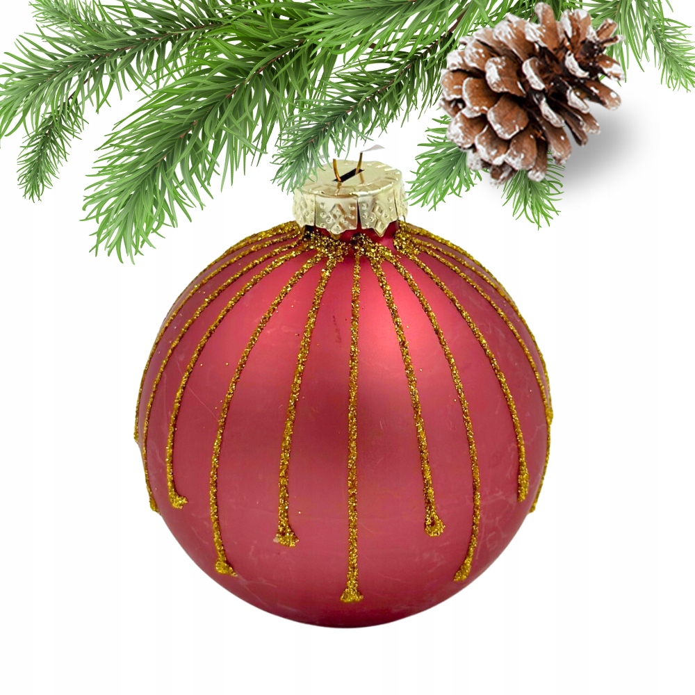 SZKLANA BOMBKA MATOWA RÓŻOWA ZŁOTA ZAWIESZKA OZDOBA DEKORACJA ŚWIĘTA ...