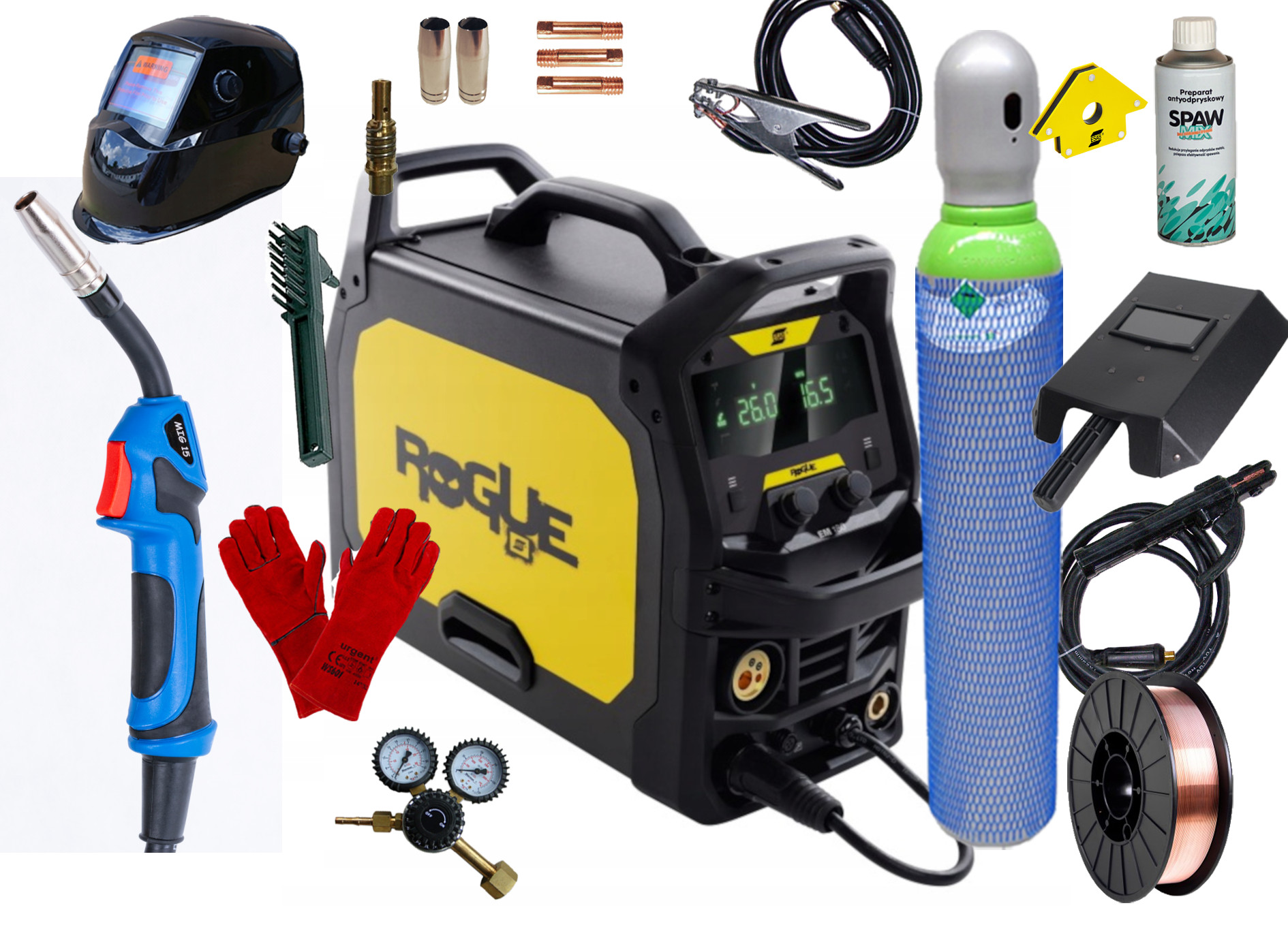 ESAB Rogue EM 180 spawarka MIG MAG MMA synergia (7330725080197) • Cena ...