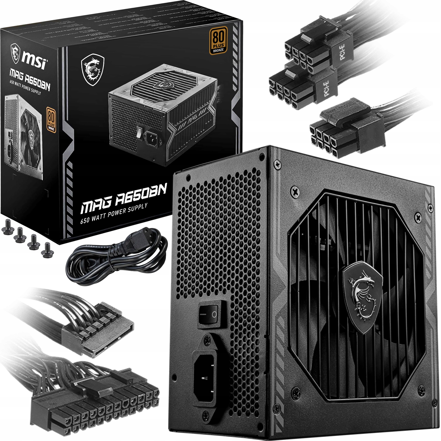 Zasilacz MSI Mag A650BN 650W Bronze w Kłobuczyno - Sklep, Opinie, Cena w Allegro