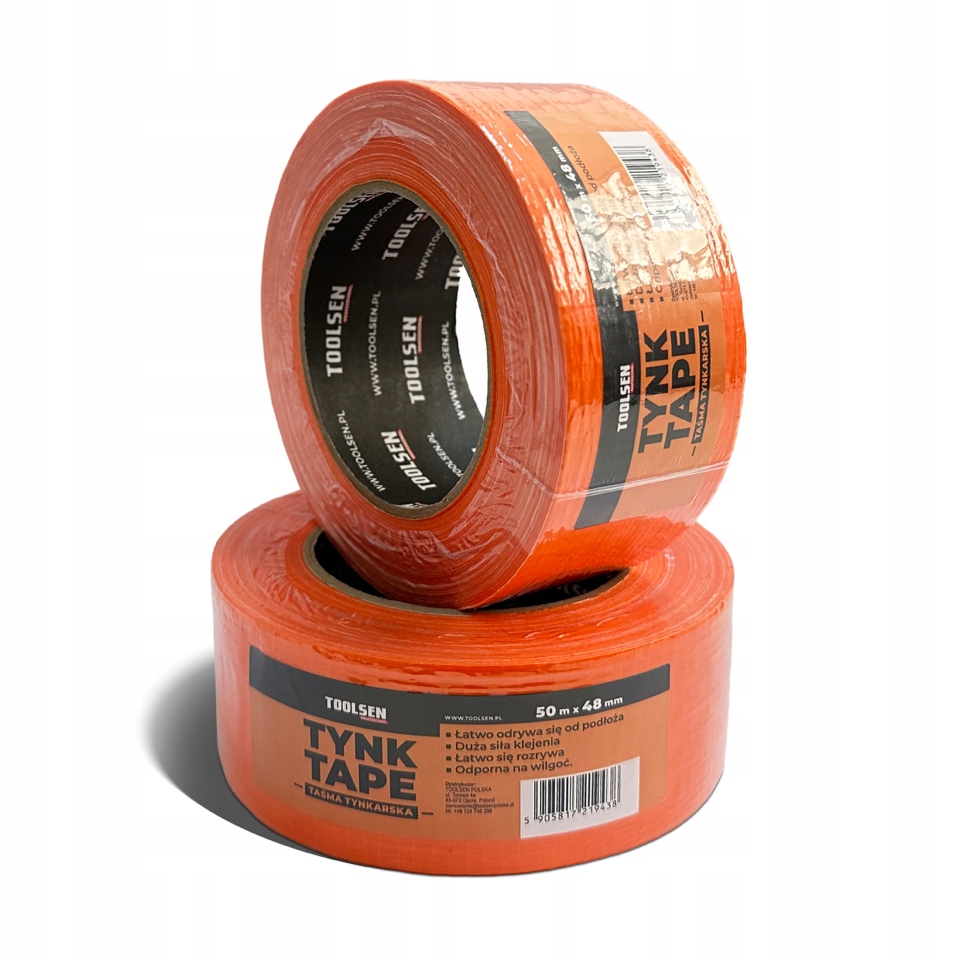 TOOLSEN TAŚMA TYNKARSKA ELEWACYJNA POMARAŃCZOWA BUDOWLANA MOCNA 48mm x ...