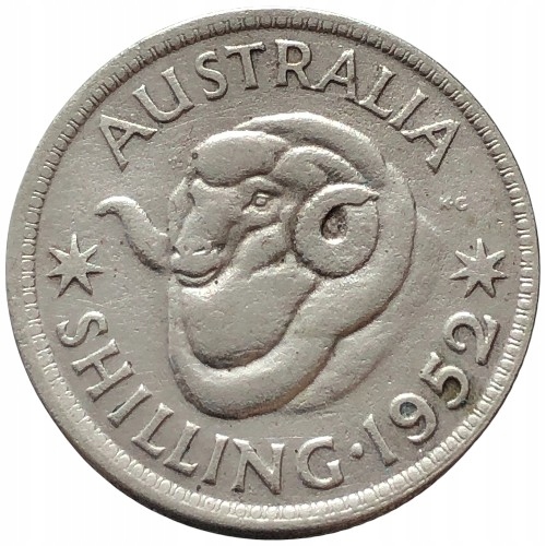 76848. Australia - 1 szyling - 1952r. - Ag • Cena, Opinie • Australia i ...