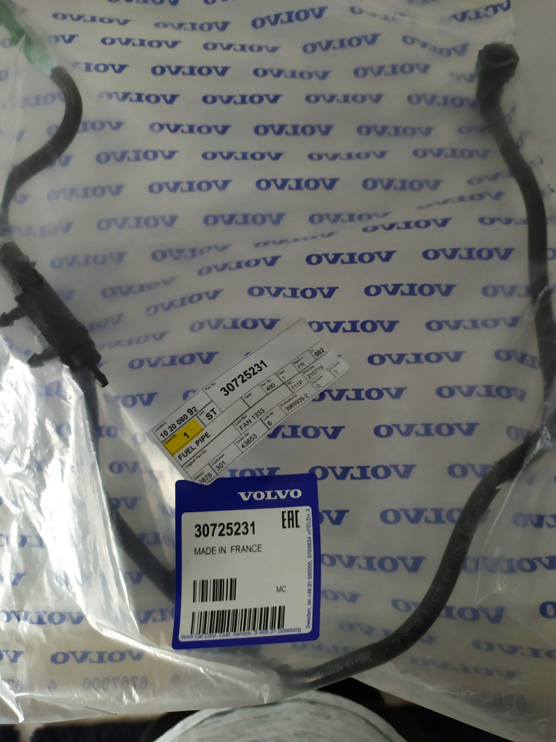 PRZEWÓD PALIWOWY VOLVO V50 30725231 za 391,79 zł z Racibórz - Allegro ...