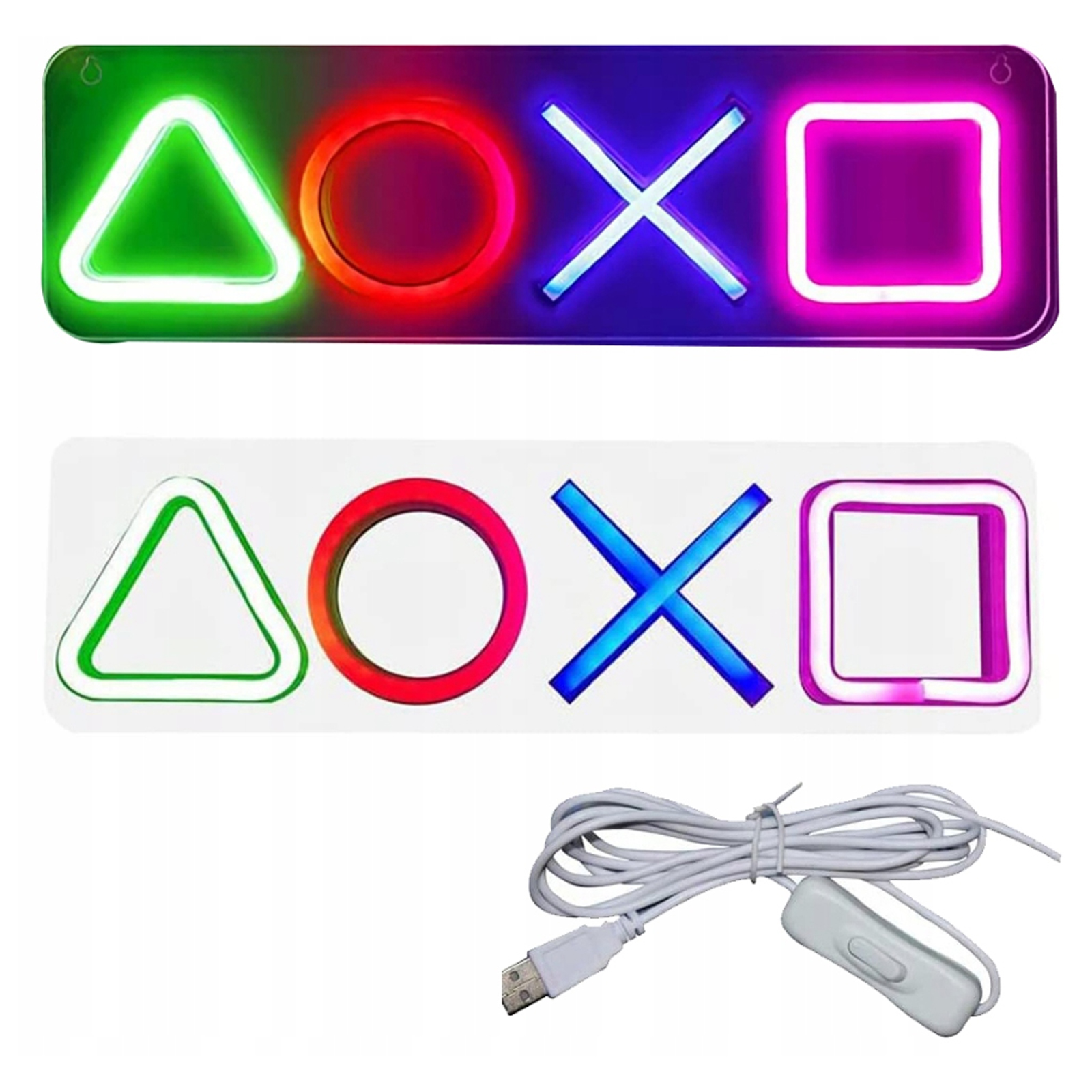 LAMPA LED NEON SYMBOLE LOGO PLAYSTATION PREZENT 42cm USB (880725560917 ...