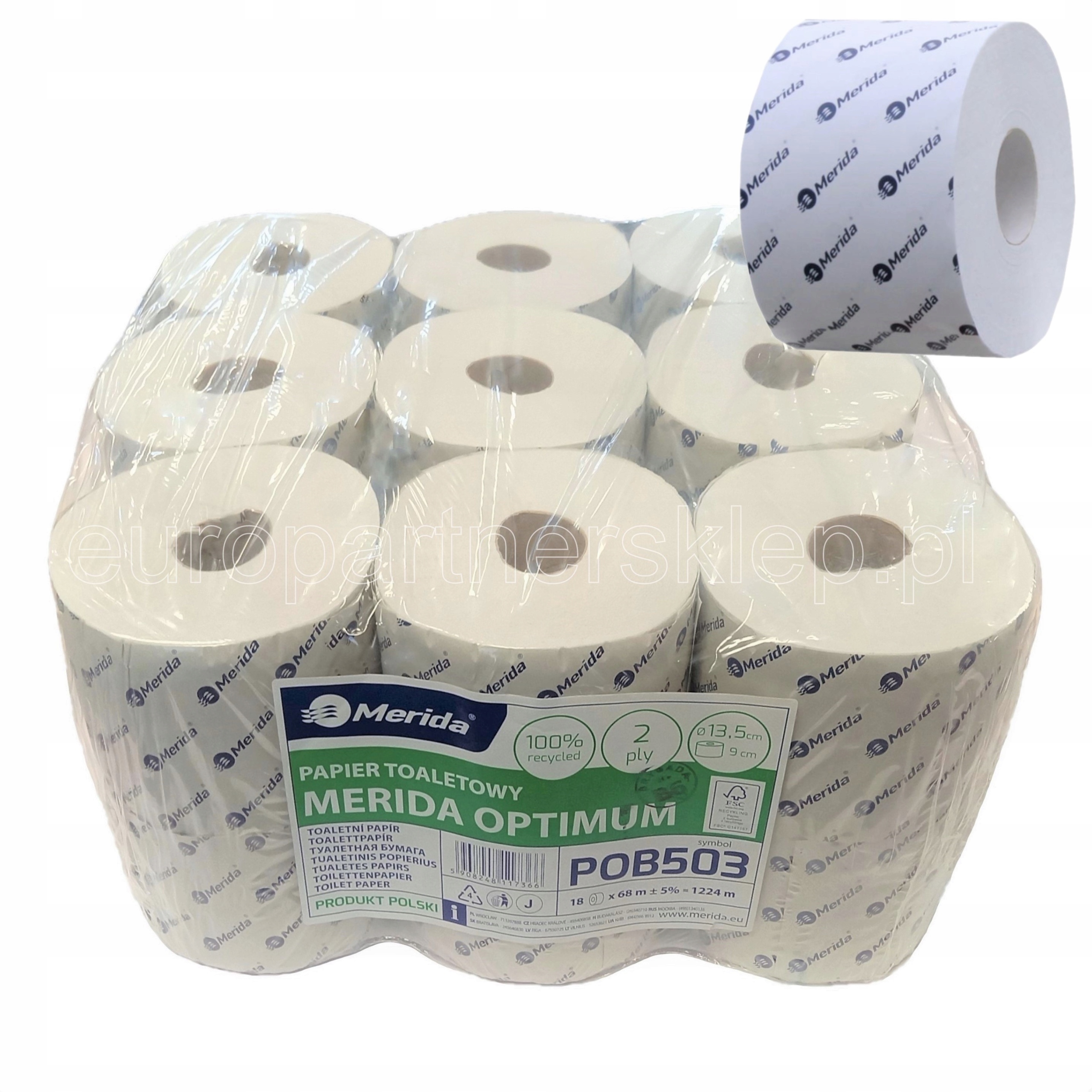 Papier toaletowy Merida OPTIMUM a'18 biały (68m) 2-war *makulatura ...