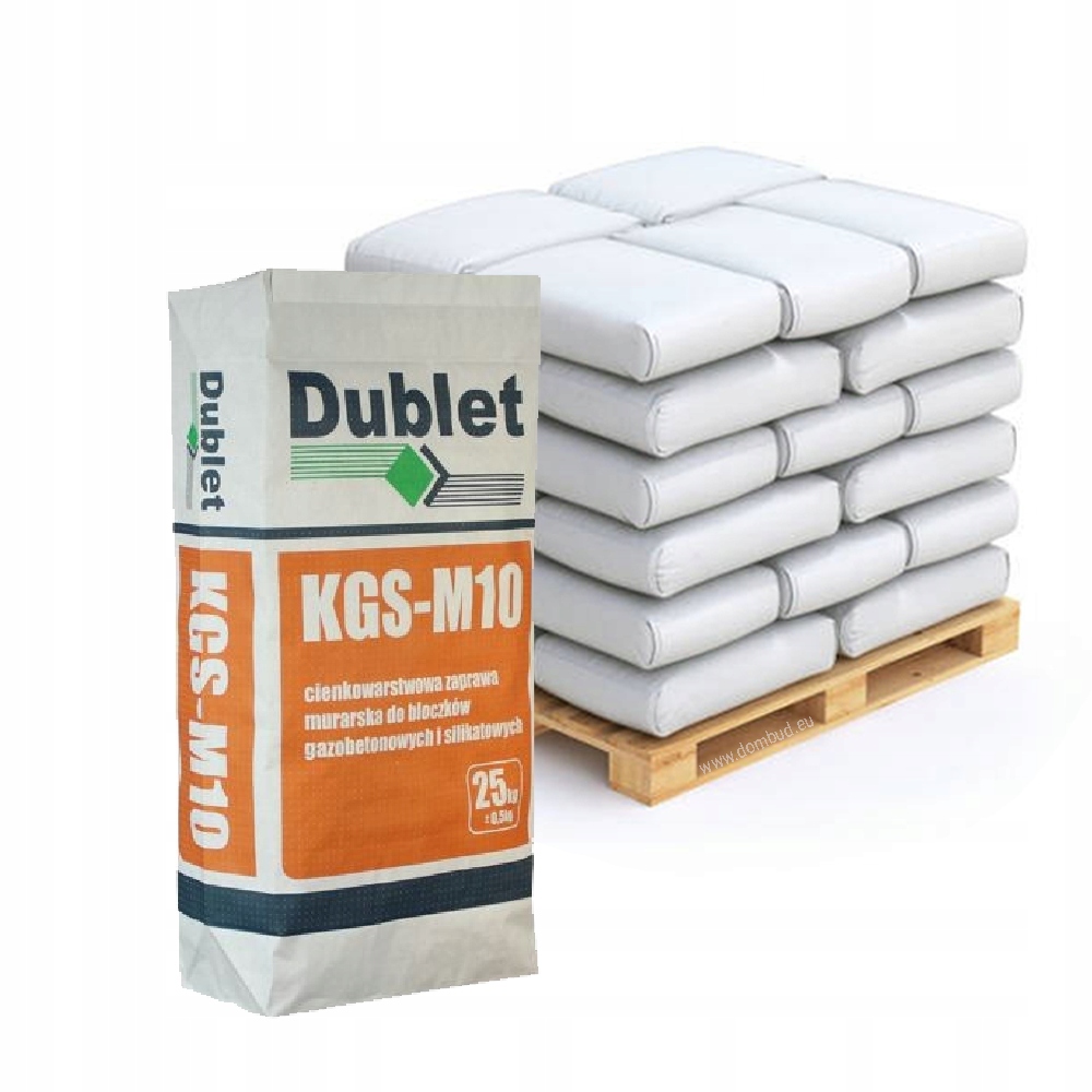DUBLET KGS-M10 Cienkowarstwowa zaprawa murarska Biała 25kg PALETA 46szt ...