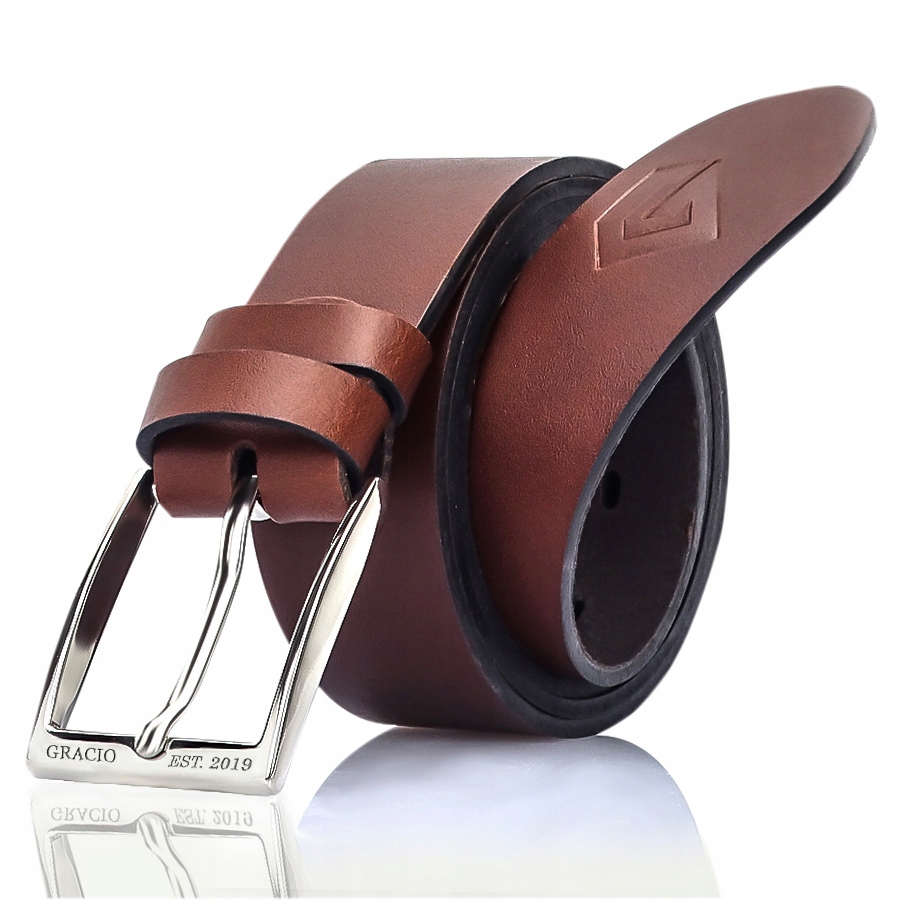 GRACIO męski pasek skóra NATURALNA brąz 130CM (5905398323586) • Cena, Opinie • Paski 13741238620 ...