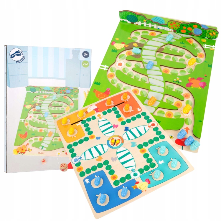 Gra planszowa Gra chińczyk 2w1 - chińczyk + gąsienica Small Foot ...
