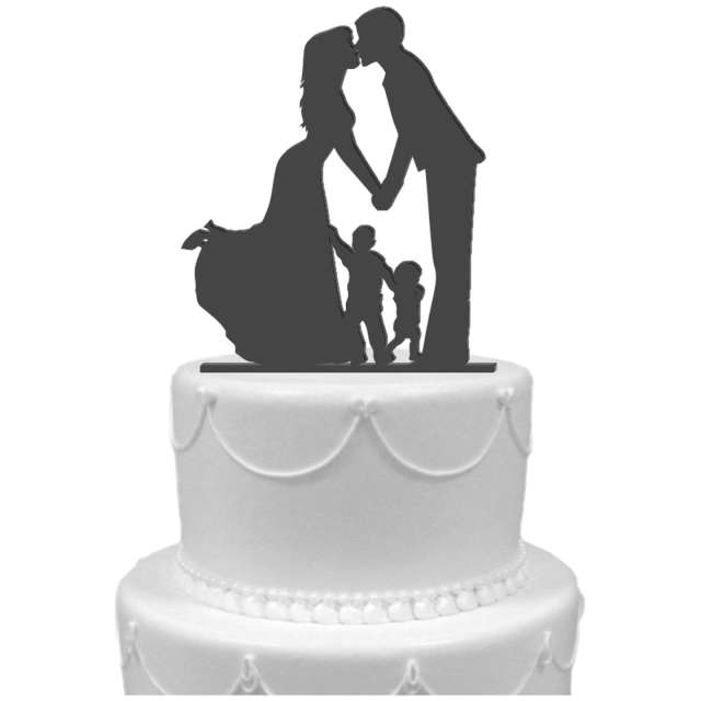 TOPPER tort PARA MŁODA z synami ŚLUB wesele CZARNY 12912740578 - Allegro.pl