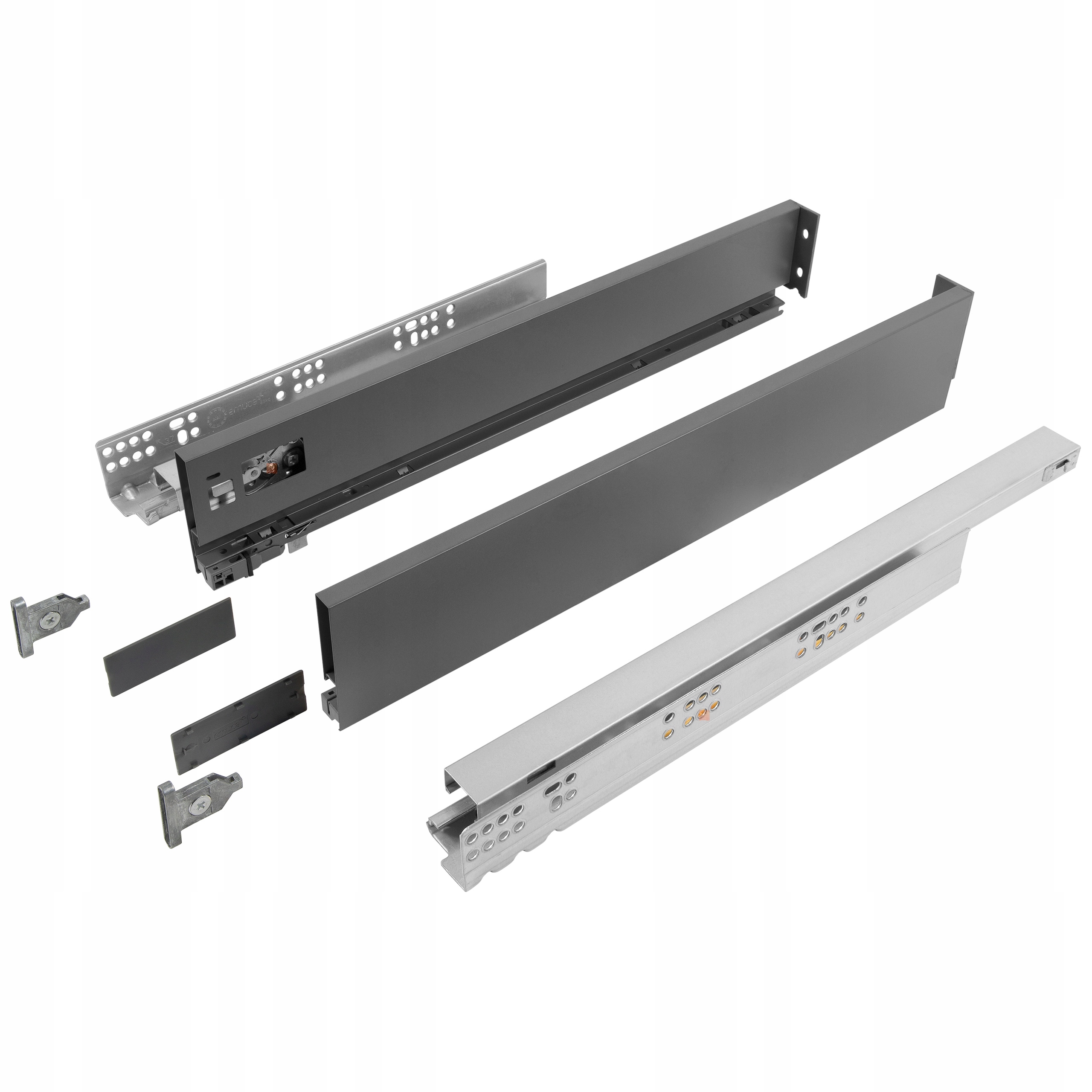 Szuflada VERTEX EMUCA antracyt niska L-500mm cichy domyk pełny wysuw ...