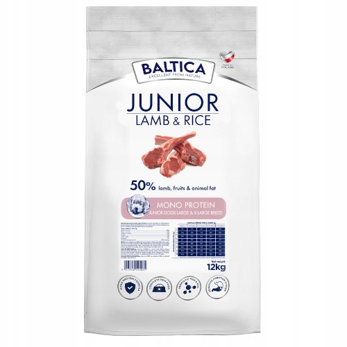 Baltica Hypoallergenic Junior Lamb & Rice - Duże rasy L/XL 12kg ...