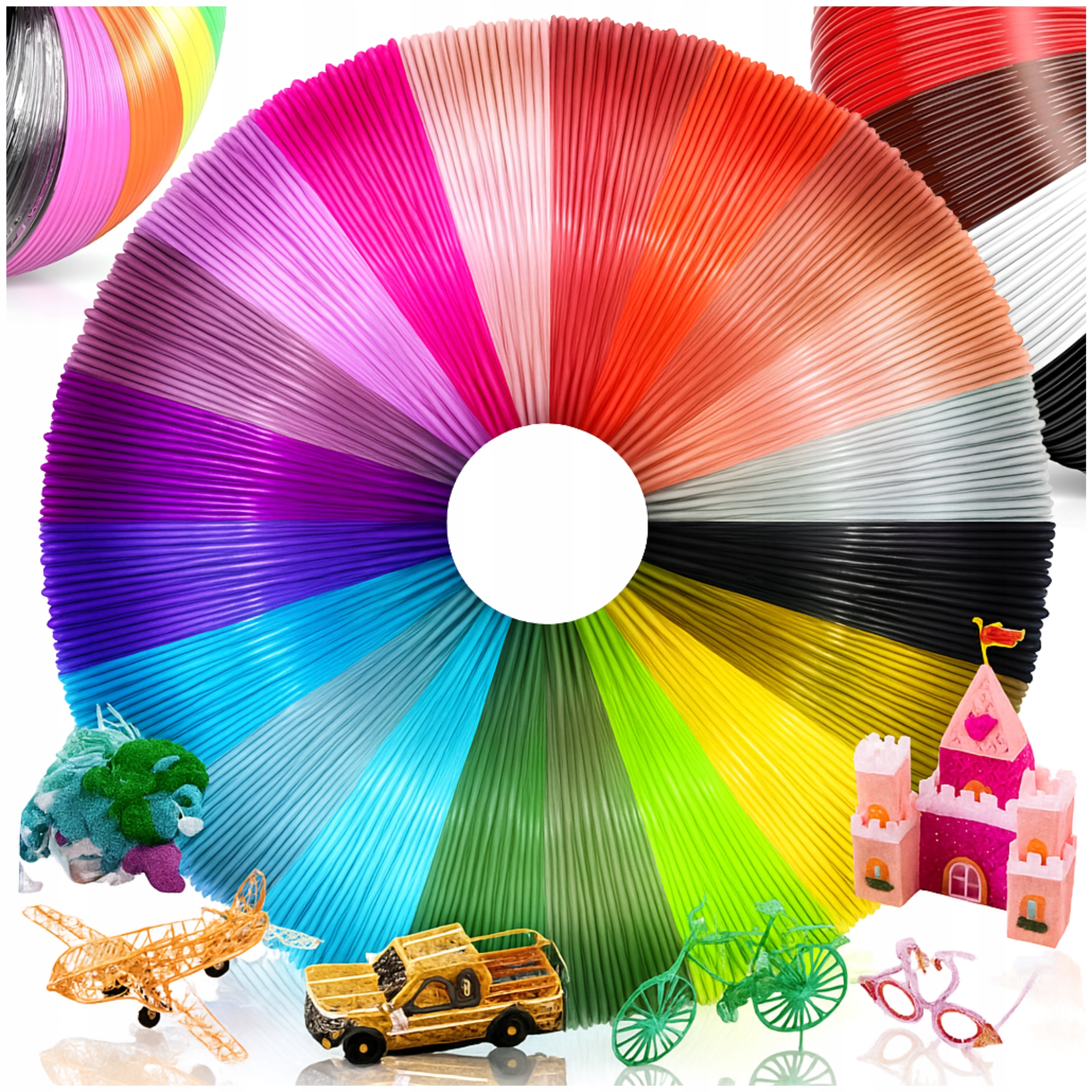 WKŁADY DO DŁUGOPISU 3D PEN FILAMENT PLA DRUKARKA 3D 40 KOLORÓW 20x5m ...