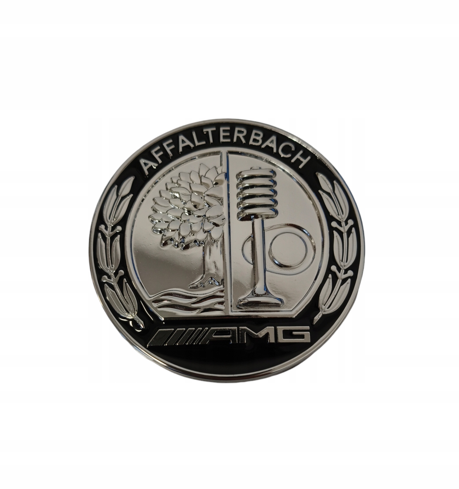 EMBLEMAT ZNACZEK LOGO MERCEDES AMG AFFALTERBACH SREBRNY CHROM za 119 ...